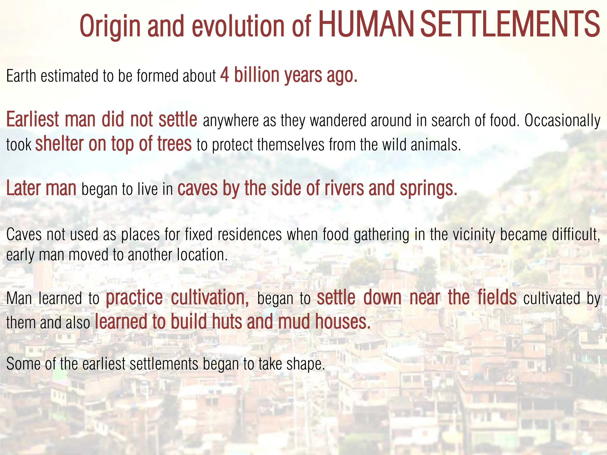 HUMAN SETTLEMENTS PLANNING Compiled By | PDF