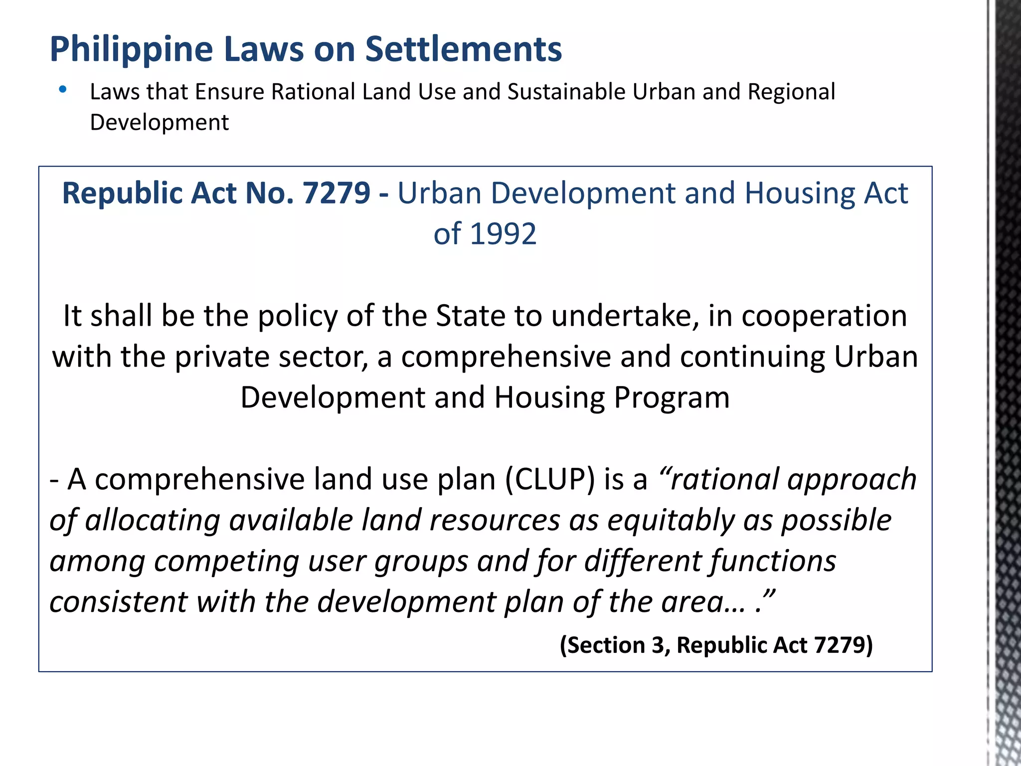 Human Settlements Planning In The Philippines.pptx