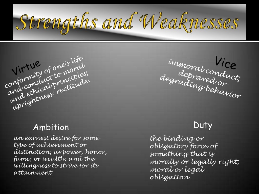 Human Strengths and Weaknesses