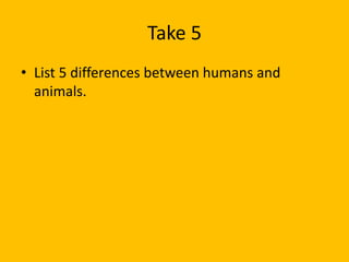 Humans vs animals | PPTX