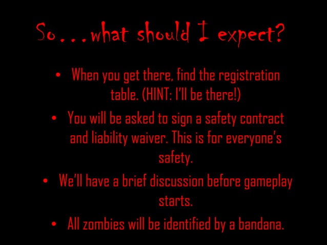 Humans vs. Zombies Info | PPT