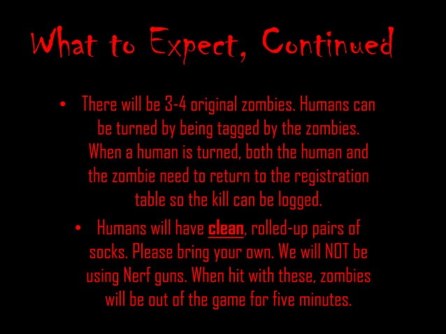 Humans vs. Zombies Info | PPT