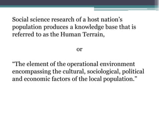 Human Terrain System (1).pdf | Defense Industry | Industries