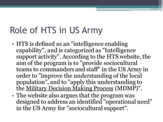 Human Terrain System (1).pdf | Defense Industry | Industries