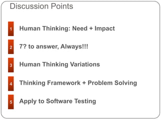 Human Thinking Applied To Software Testing Discipline | PPTX
