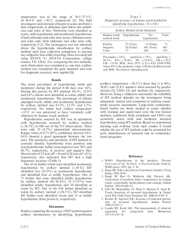 Human Touch vs. Axillary Digital Thermometry for Detection of Neonata…