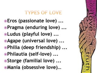 Types Of Love Mania