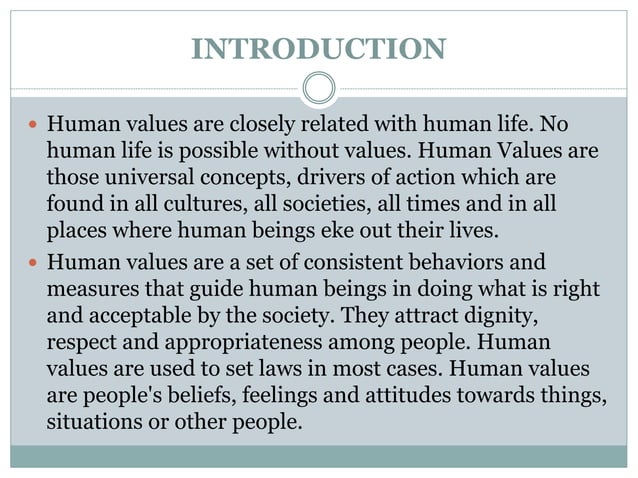 Human values | PPTX | Secondary Education | Education