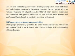 Human Values and Ethics . | PPTX