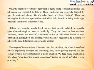 Human Values and Ethics . | PPTX