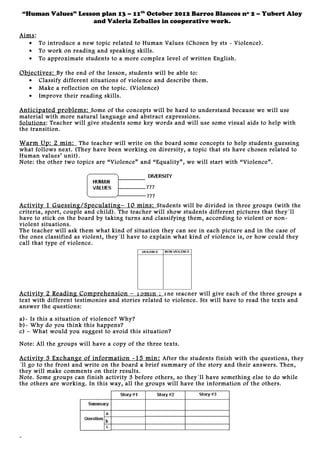 Human values lesson plan | DOC | Educational Assessment | Education