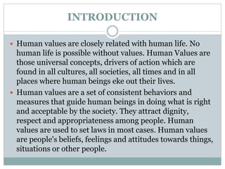Humanvalues ppt | PPTX | Family and Relationships