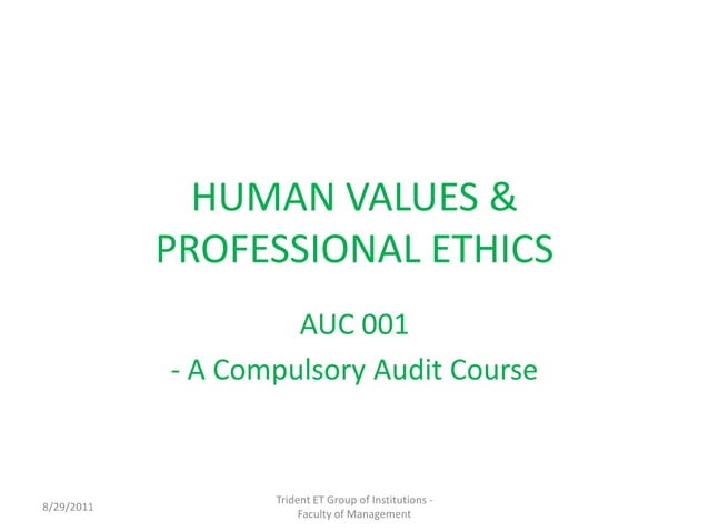 Human values & professional ethics | PPTX