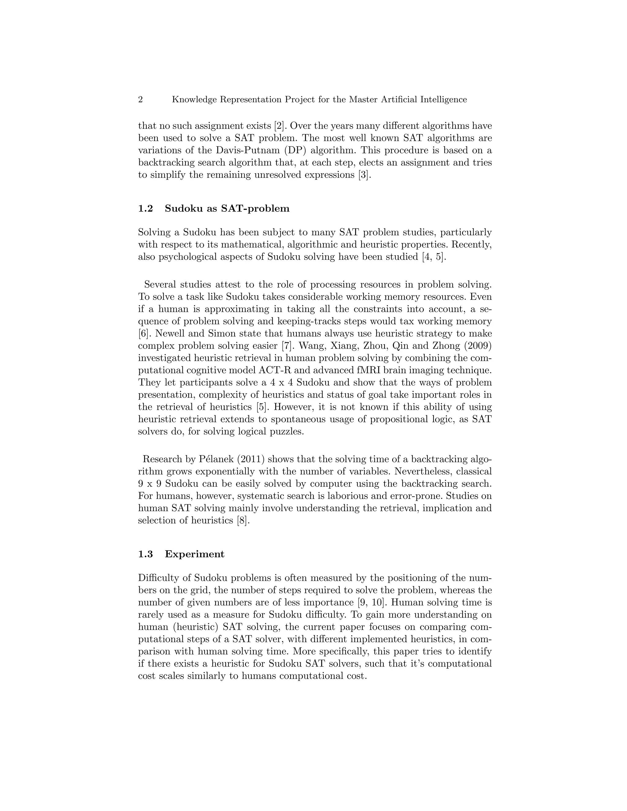 Comparing human solving time with SAT-solving for Sudoku problems | PDF