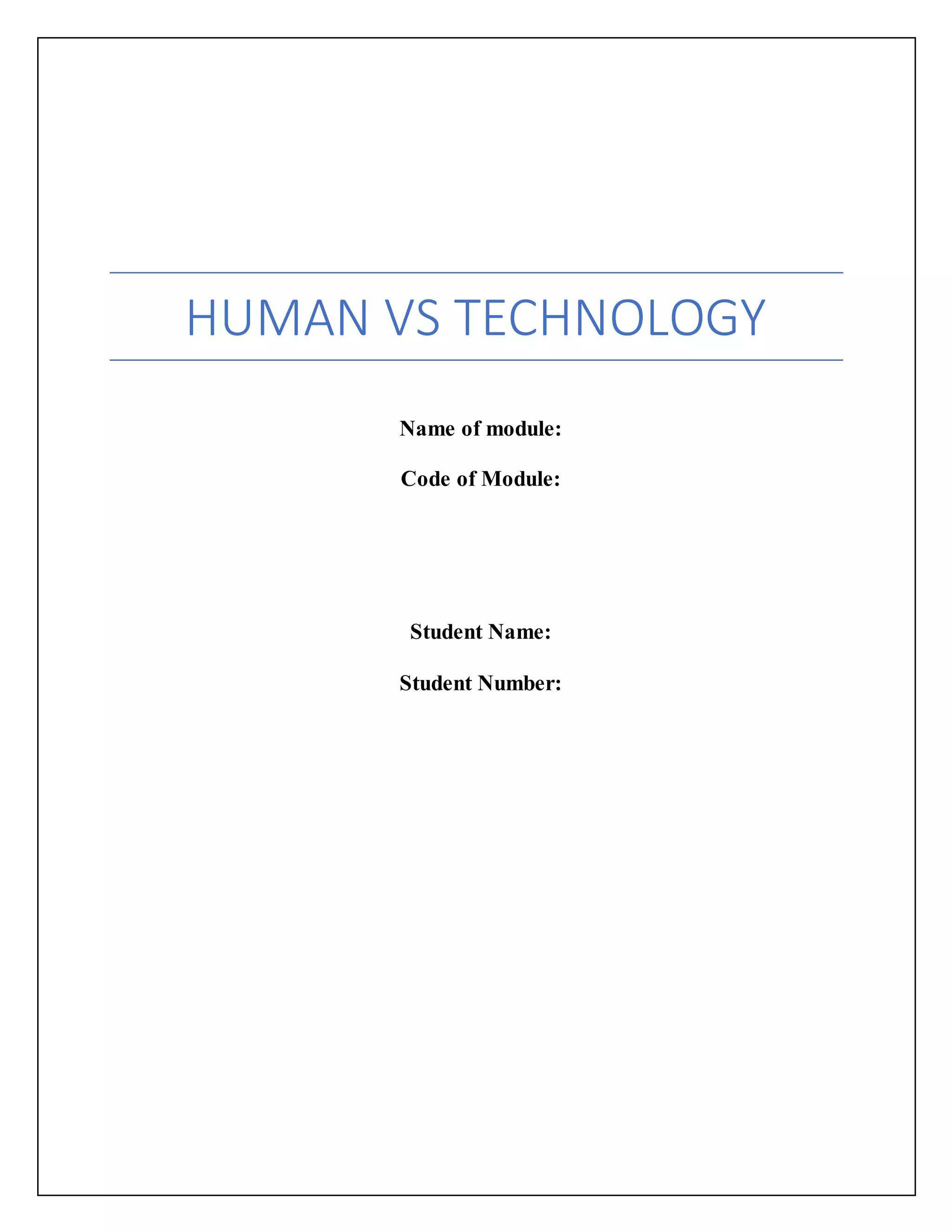Human vs tech | DOCX