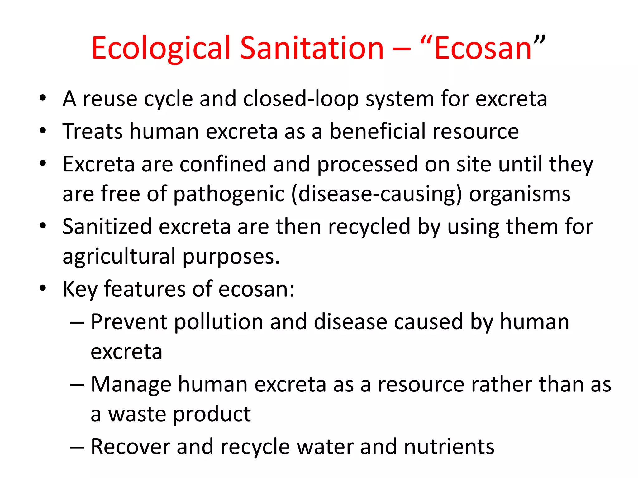 Human waste (excreta disposal) mechanisms | PPTX