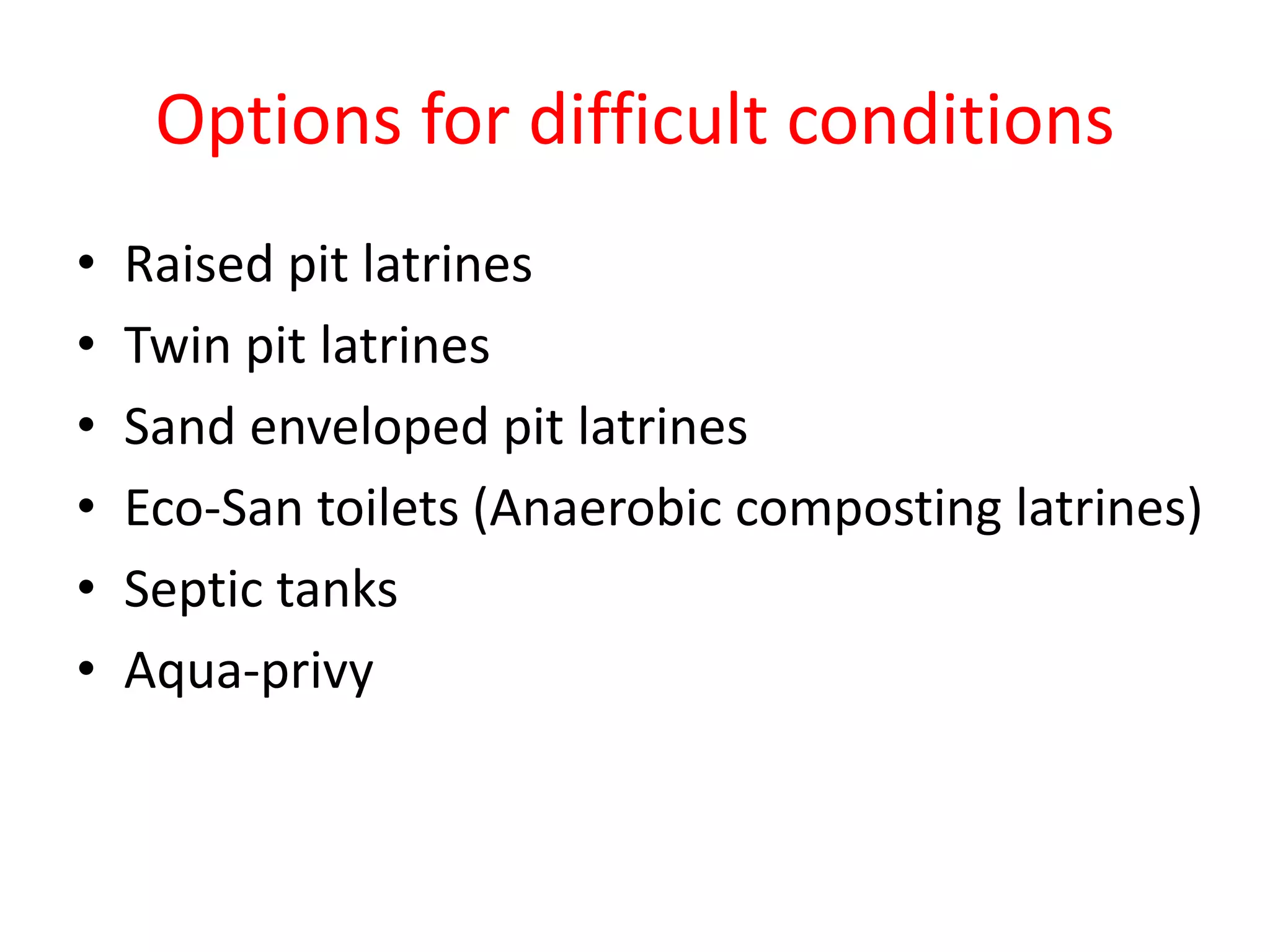 Human waste (excreta disposal) mechanisms | PPTX