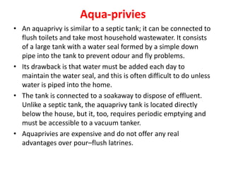 Human waste (excreta disposal) mechanisms | PPTX