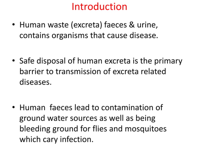 Human waste (excreta disposal) mechanisms | PPTX