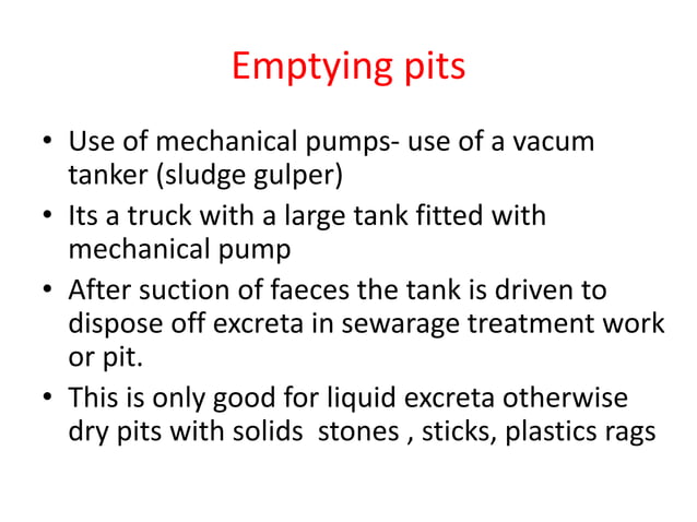 Human waste (excreta disposal) mechanisms | PPTX