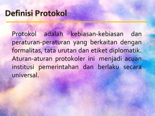 DASAR-DASAR DARI KEPROTOKOLAN | PPT