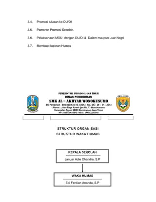 Program kerja Humas SMK | DOC