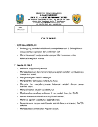 Program kerja Humas SMK | DOC