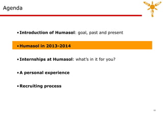 Humasol info presentation 2013 2014 | PPTX