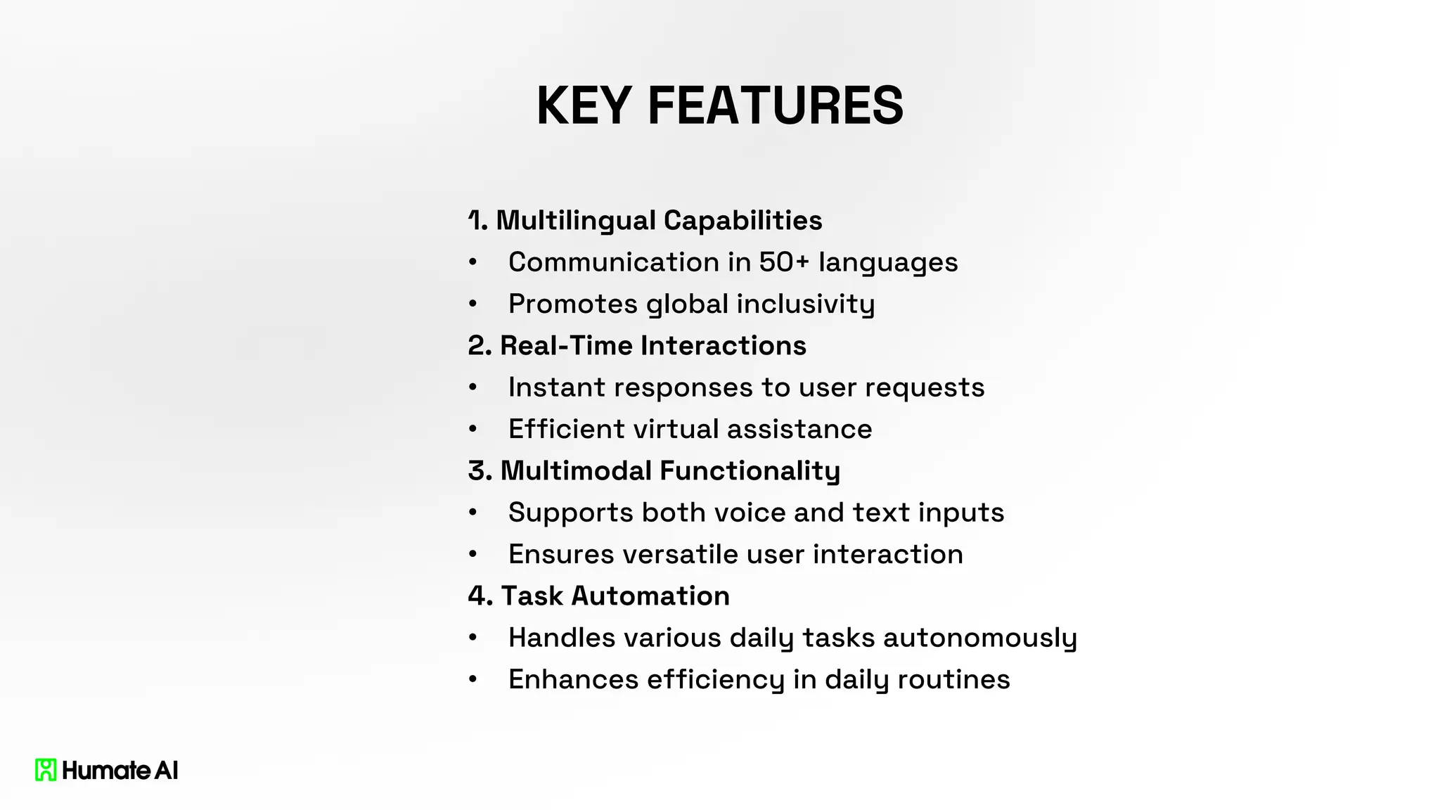 "Humate AI: AI-powered task automation platform." | PPT