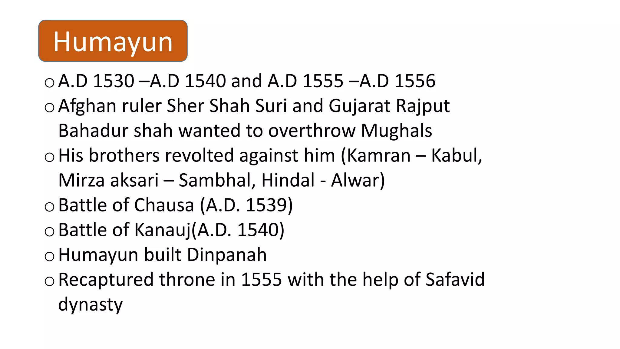 Humayun Mughals | PPTX