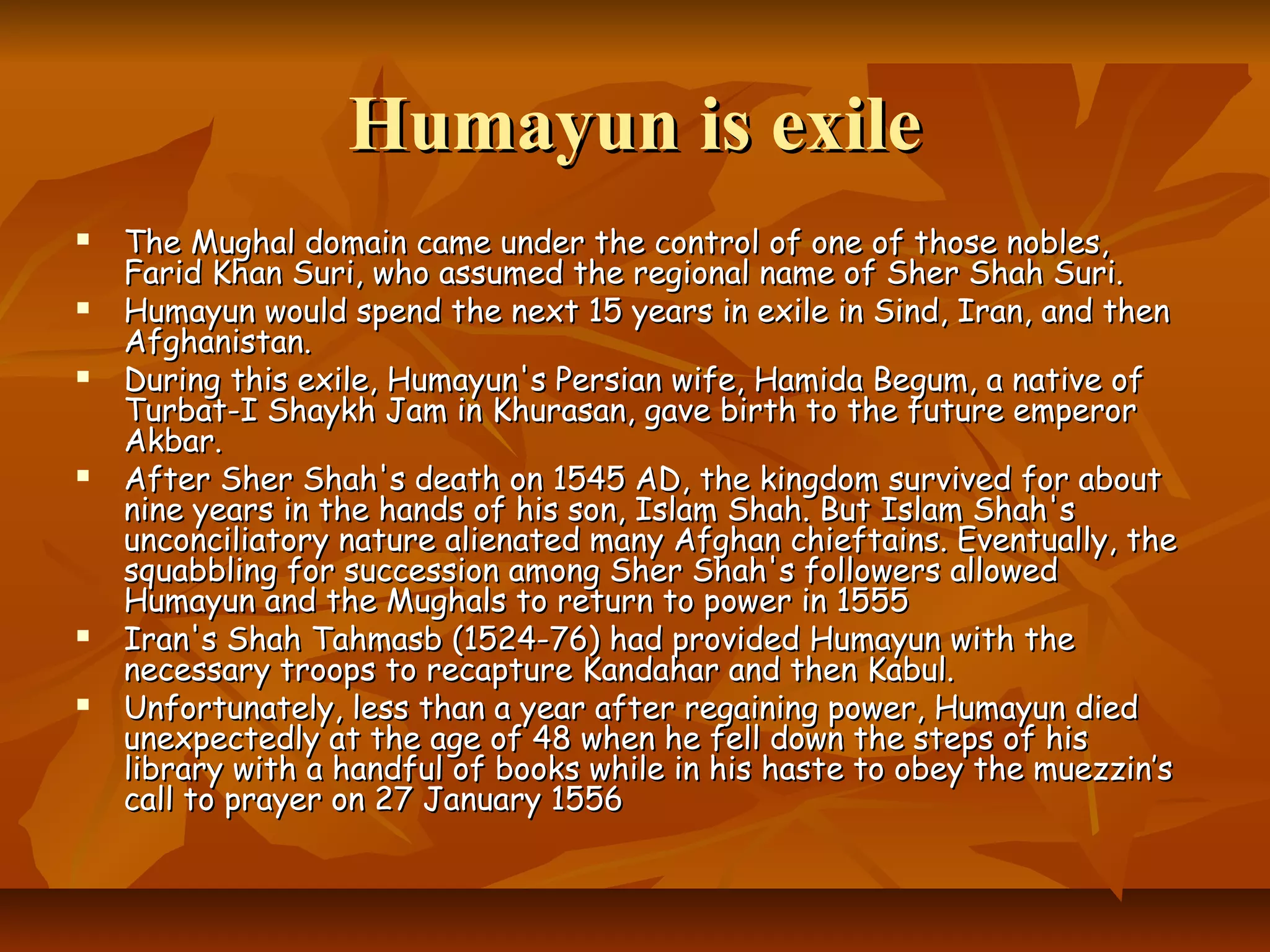 Humayun and Sher Shah Suri | PPT