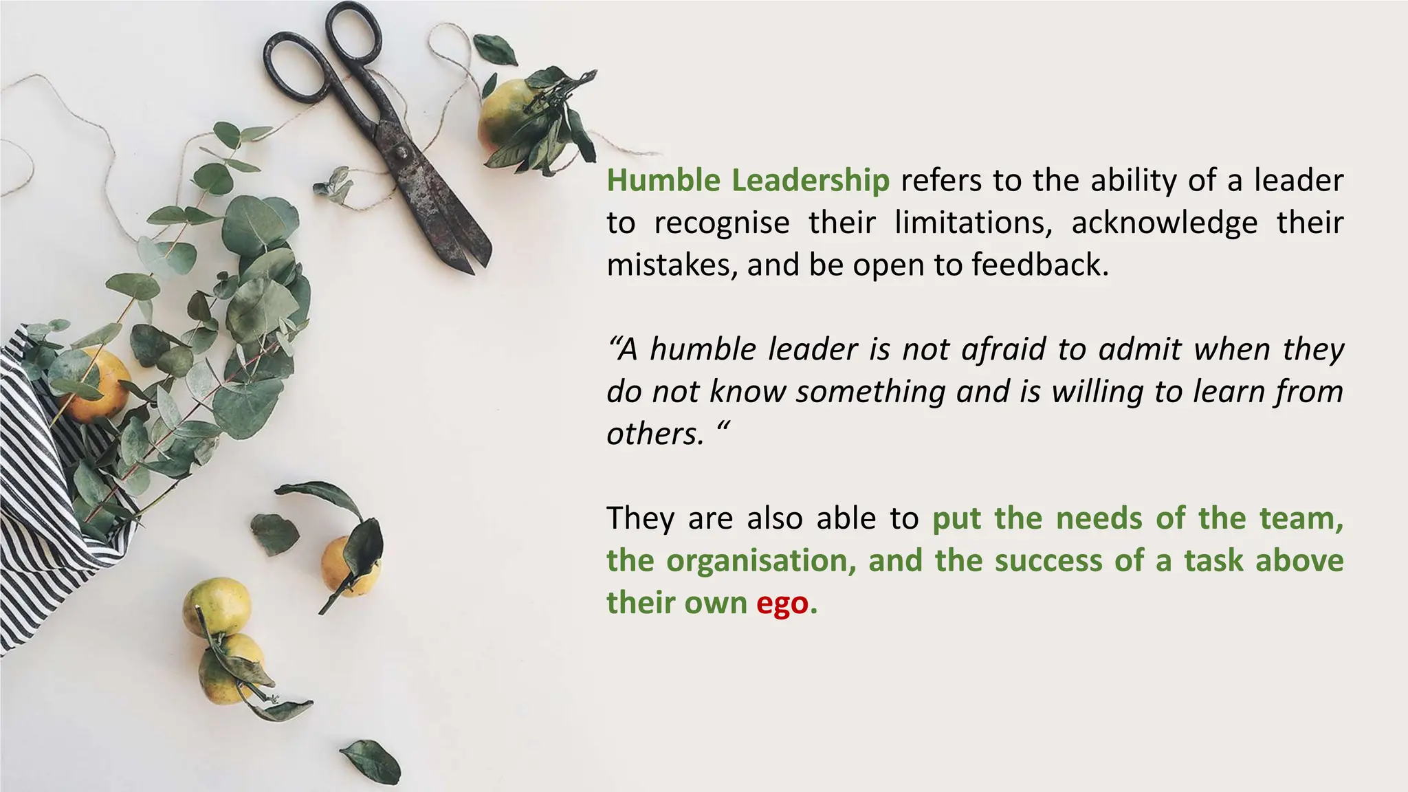 Humble Leadership deals with being humble | PPTX | Executive Leadership ...