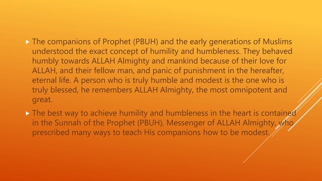 Humbleness and modesty in islam | PPTX | Islam | Religion & Spirituality