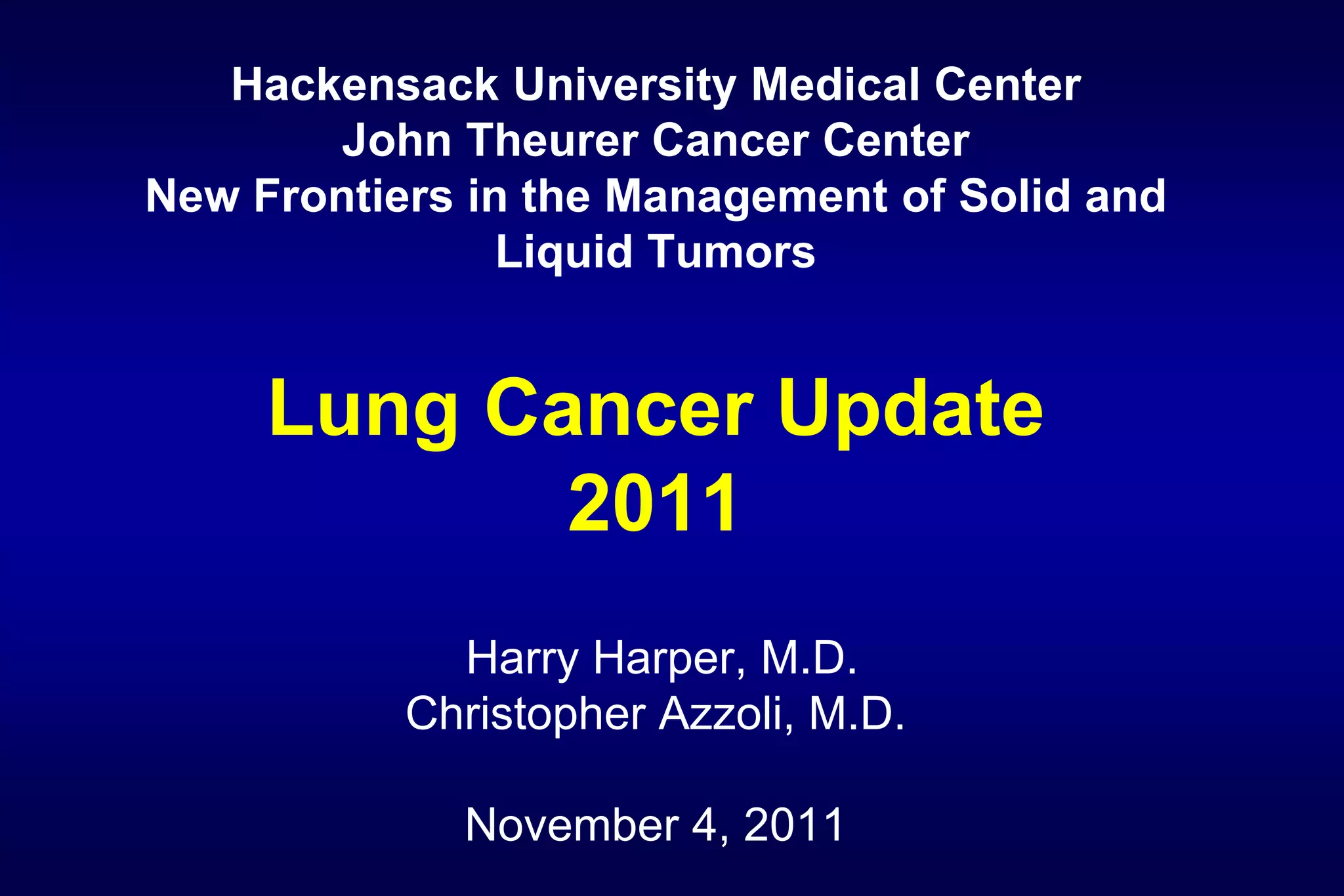 Current Modalities in the Treatment of Lung Cancer | PDF