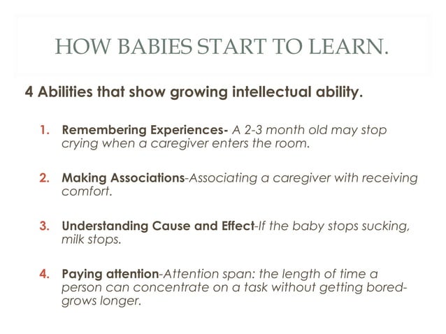 Human Development-Chapter 9, Intellectual Development of Infants | PPT