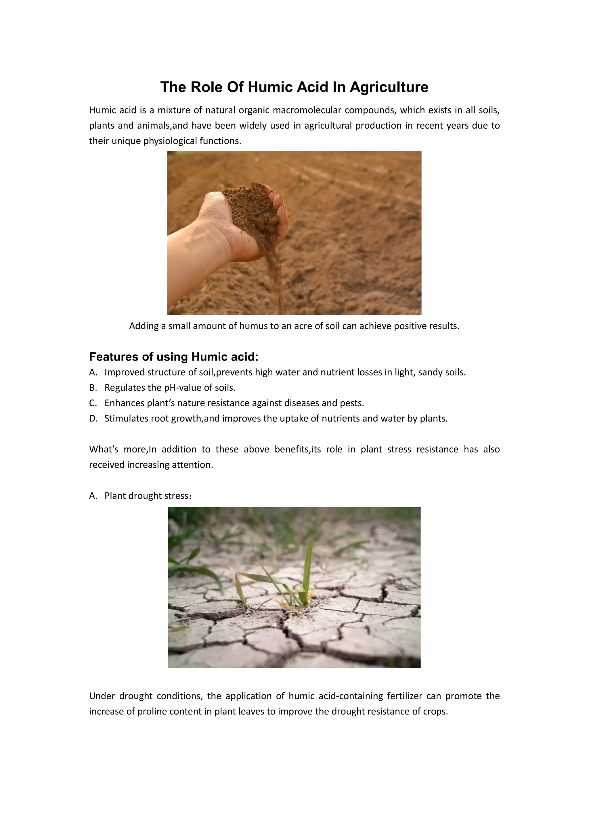 Benefits of humic acid in farming | PDF
