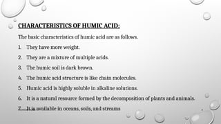 Humic acid and fulvic Acid K R. pptx | PPTX