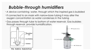 Humidification ppt for physiotherapy cardiopulmonary | PPTX