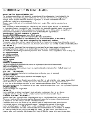 Humidification in textile mill | PDF