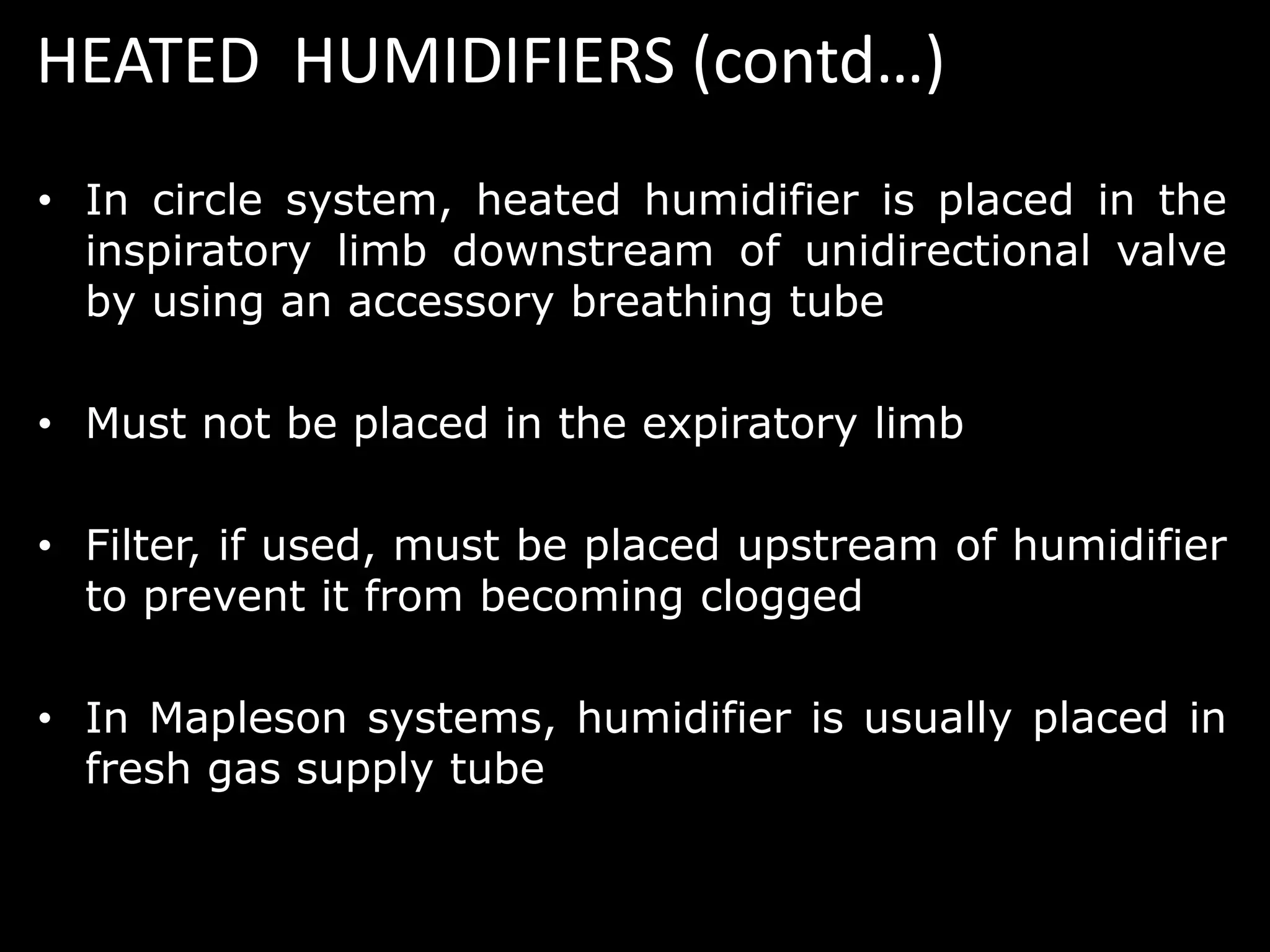 Humidifiers in anaesthesia and critical care | PPTX