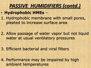 Humidifiers, nebulizers (atomizers) and mucolytics | PPTX