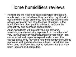Humidifiervsvaporizer | PPT