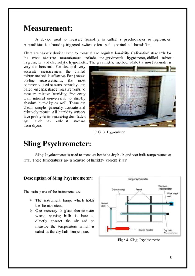 Humidity | types of Humidity| measurement of humidity | DOCX