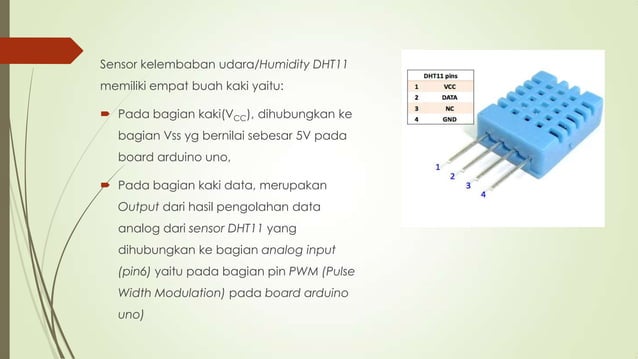 Humidity and temperature sensor using dht11 with arduino | PPT