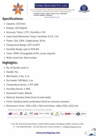Humidity chamber working principle and Specification | PDF