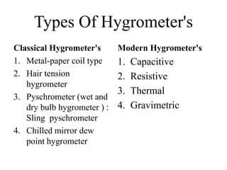 Humidity measurement | PPTX