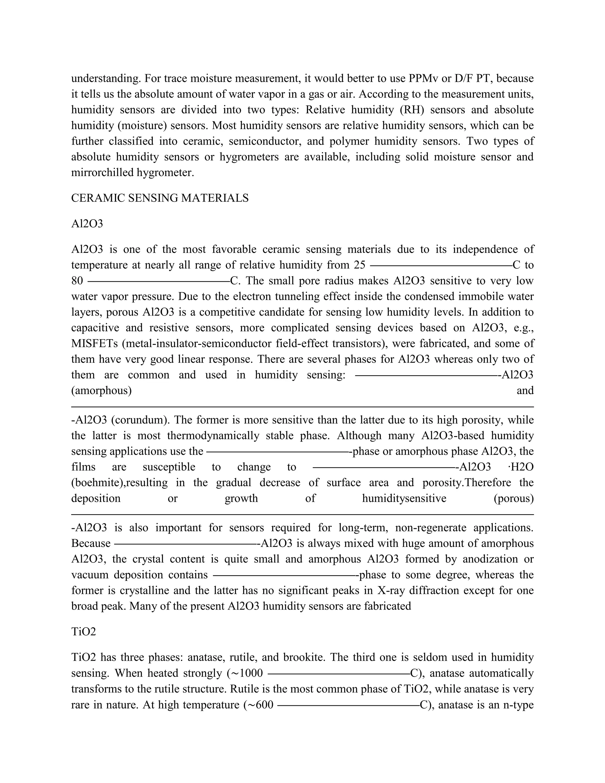 Humidity sensors | DOCX