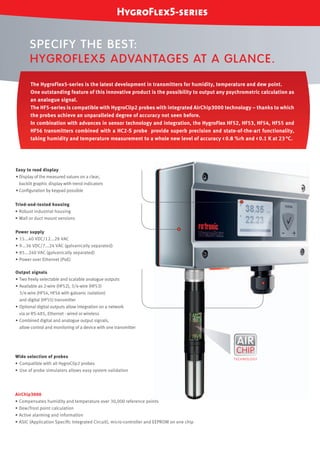 Rotronic HF5 Humidity & Temperature Transmitter - Spec Sheet | PDF | Weather | Science