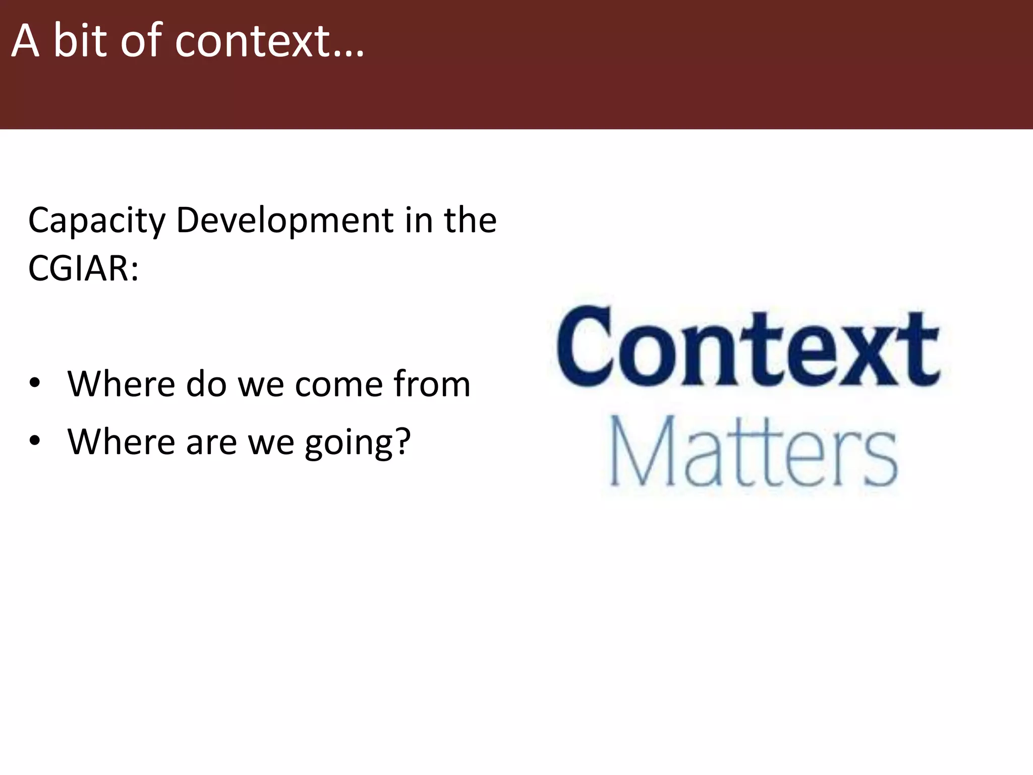 Capacity Development (CapDev) in the Humidtropics CRP: Key Strategy and ...