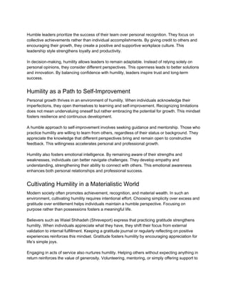 Humility Defined: Embracing Simplicity as a Core Value with Believers ...